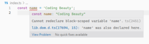 [SOLVED] Cannot Redeclare Block-Scoped Variable in TypeScript