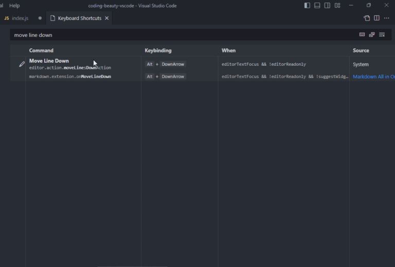 How to Move a Line Or Selection Up or Down in VS Code